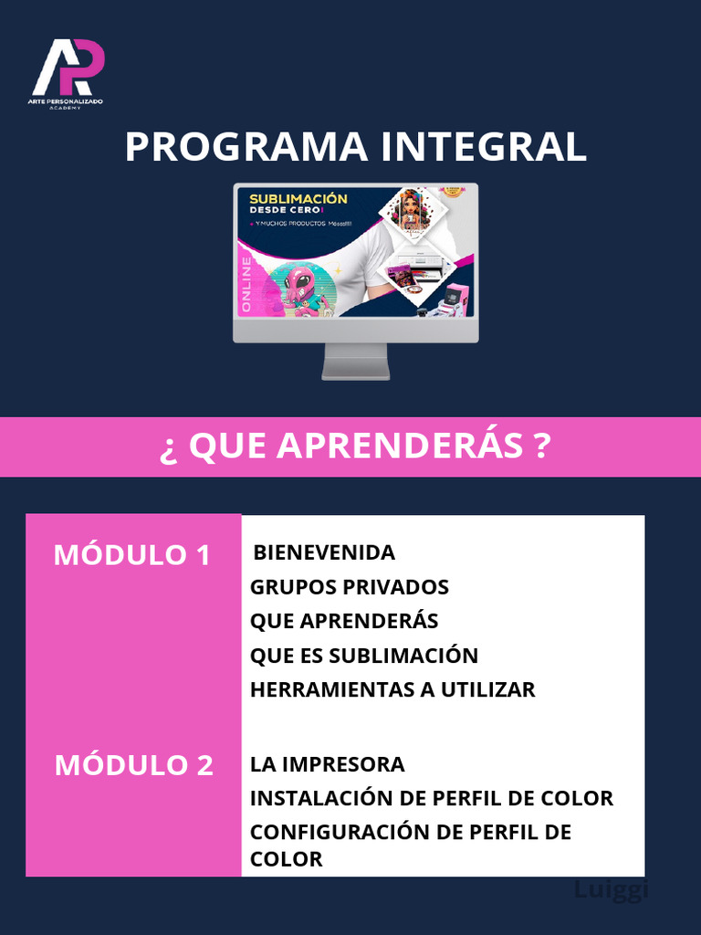 Malla Programa Integral Sublimacion Vinilos Dtf Photoshop PDF | PDF | Informática