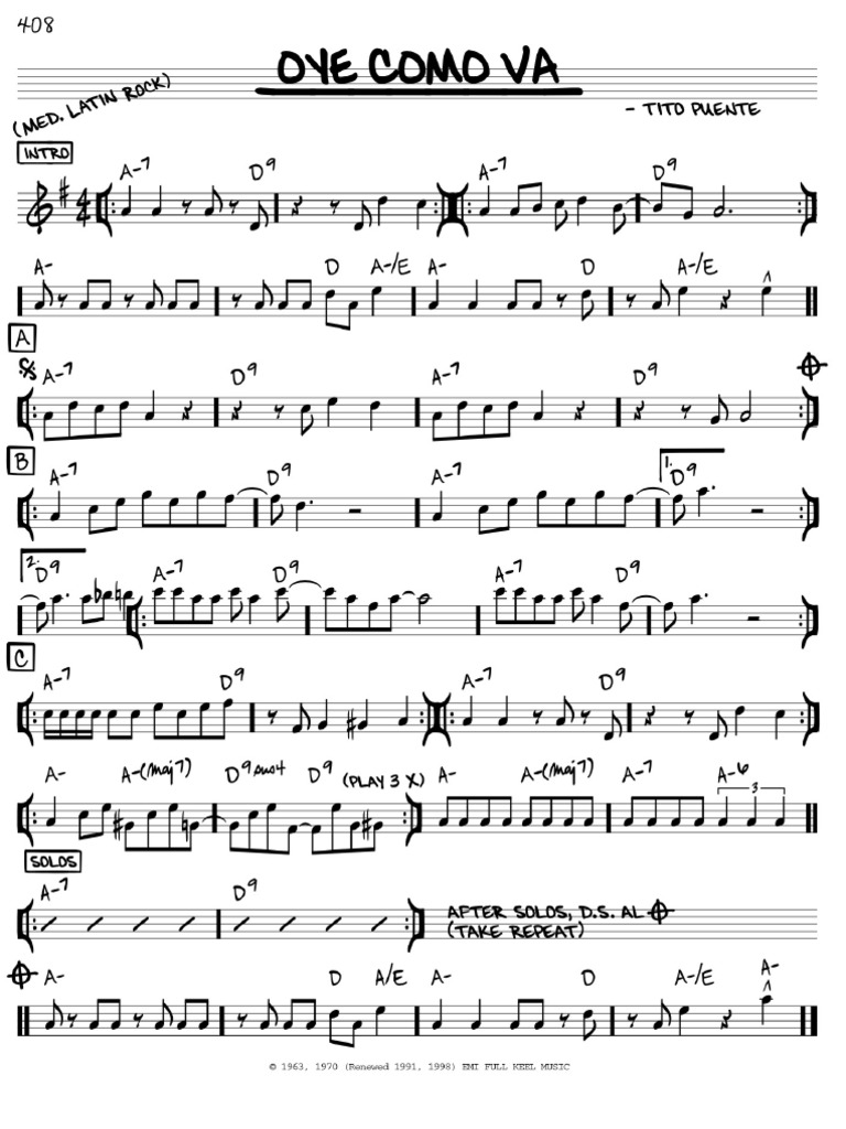 Oye Como Va | PDF