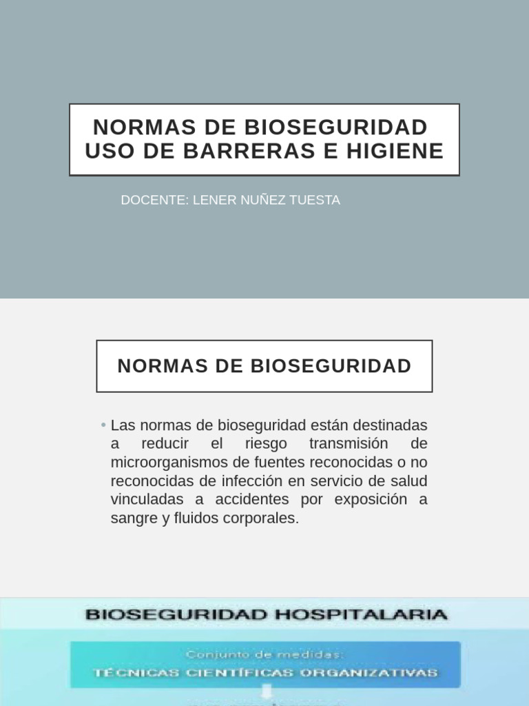 Normas de Bioseguridad | PDF | Lavado de manos | Guante