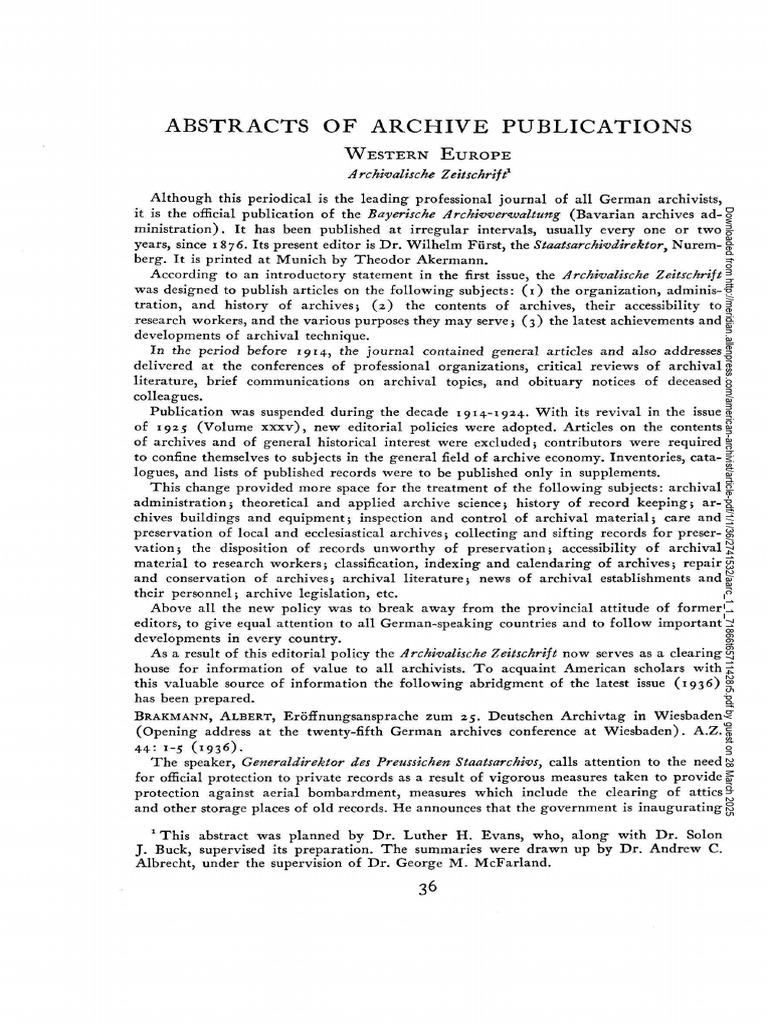 Abstracts of Archive Publications Western Europe | PDF | Archive | Archivist