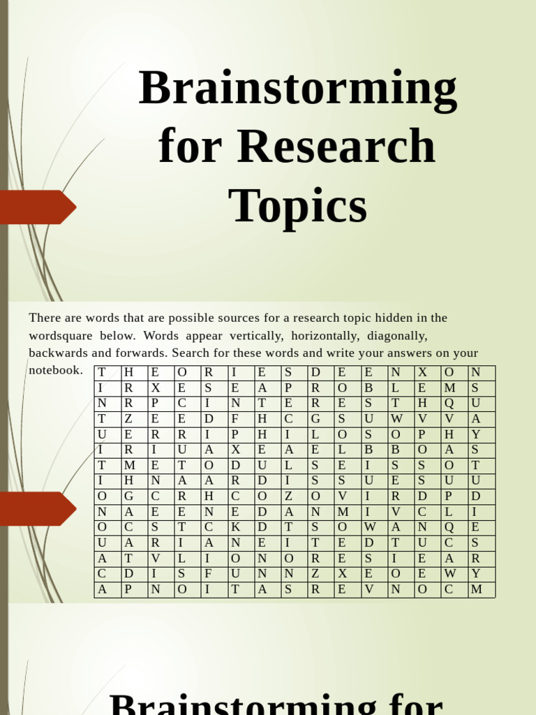 Q3-M1 - 3is - Brainstorming For Research TopicsV4-1 | PDF | Question ...