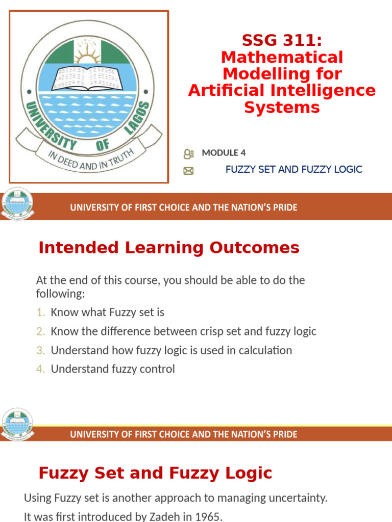 Copy of Copy of SSG 311_Module 4_Fuzzy Sets and Fuzzy Logic (1) | PDF | Fuzzy Logic ...