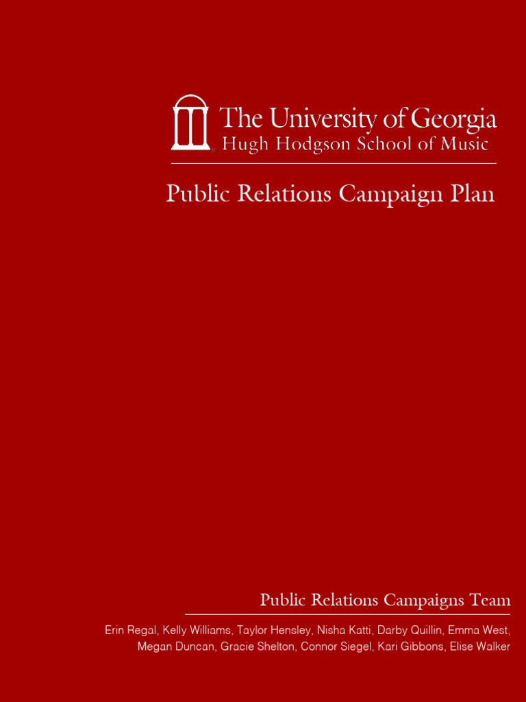 UGA Music School PR Campaign Plan | PDF | Musicology | Performing Arts