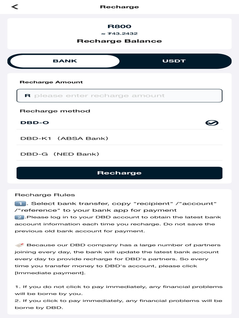 DBD Recharge Instructions and Rules | PDF