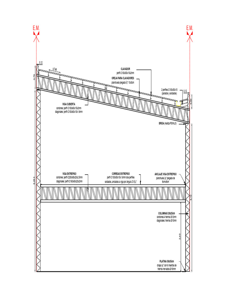 Bloque Termoarcilla y Estructuras DWG | PDF