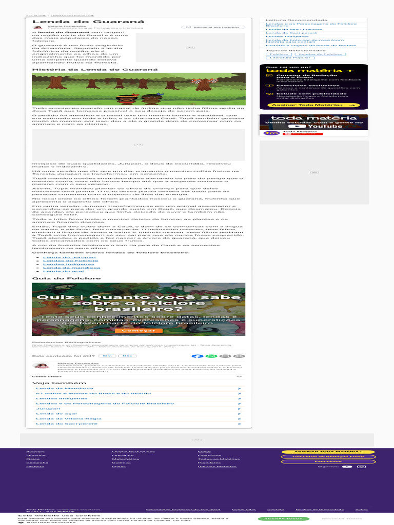 Lenda do Guaraná - Toda Matéria | PDF | Brasil