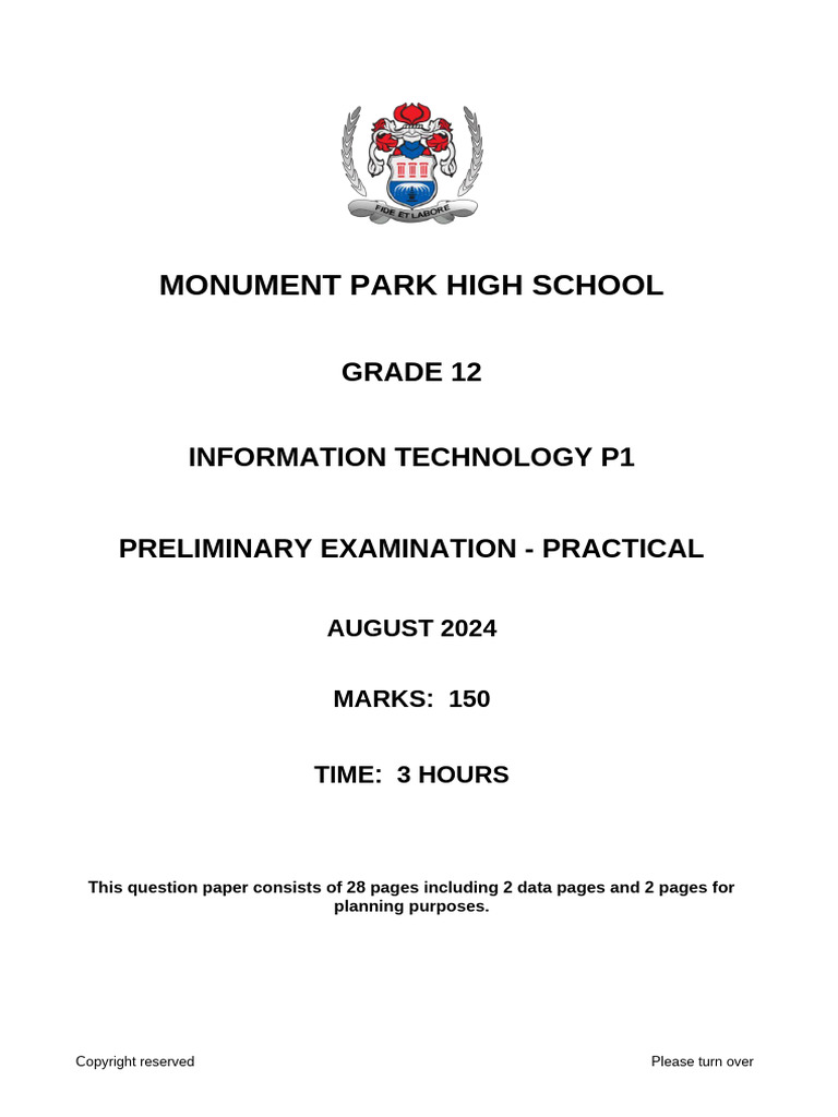 Information Technology P1 Sept 2024 Final Pdf Programming