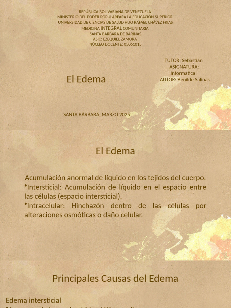 Causas y Mecanismos del Edema | PDF