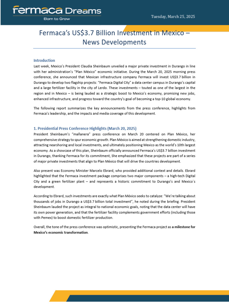 Fermaca Dreams | PDF | Infrastructure | Mexico