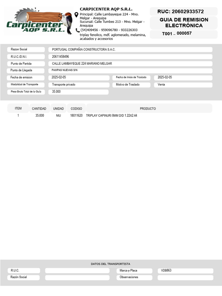 Carpicenter Guia - 2205 | PDF