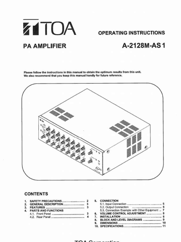 21860-a-2128m-pa-amplifier-manual | PDF