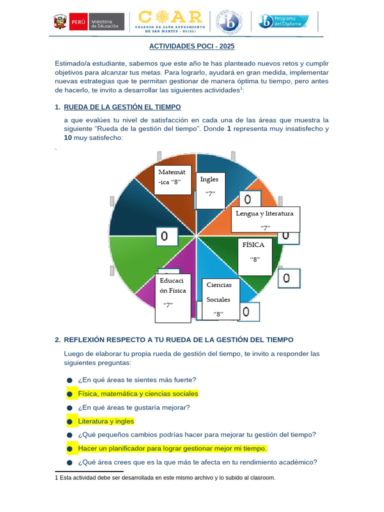 Actividades Clasroom para La Gestión El Tiempo | PDF