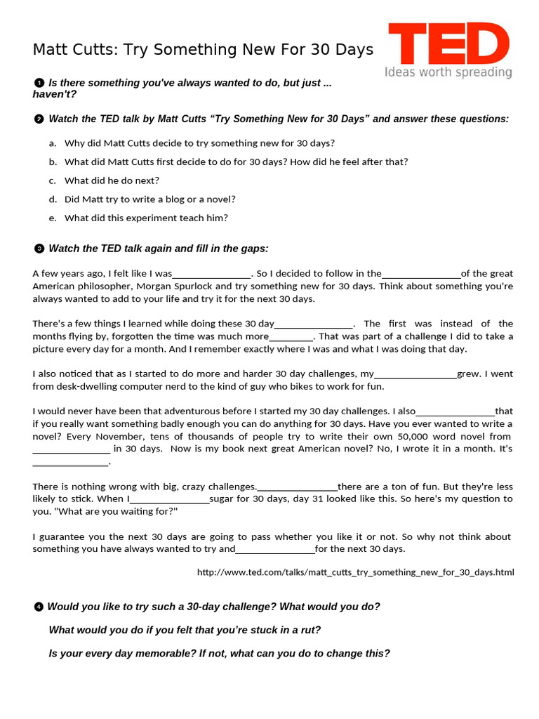 Matt Cutts: 30-Day Challenge Insights | PDF