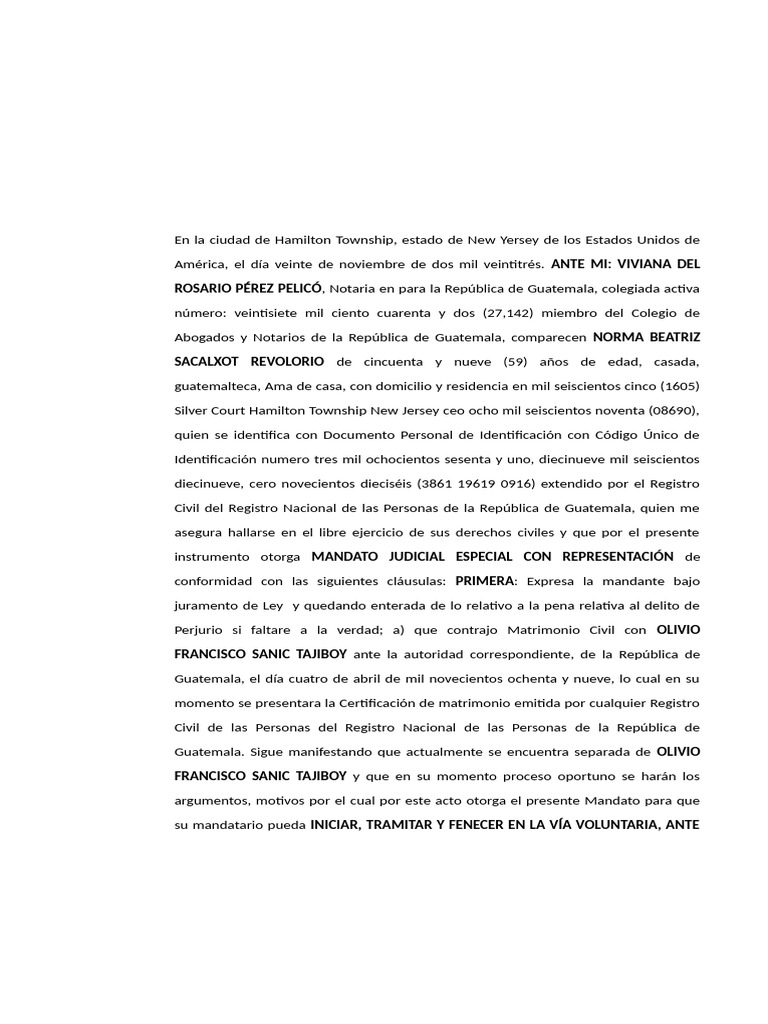 Mandato Divorcio NORMA SANIC | PDF | Divorcio | Gobierno