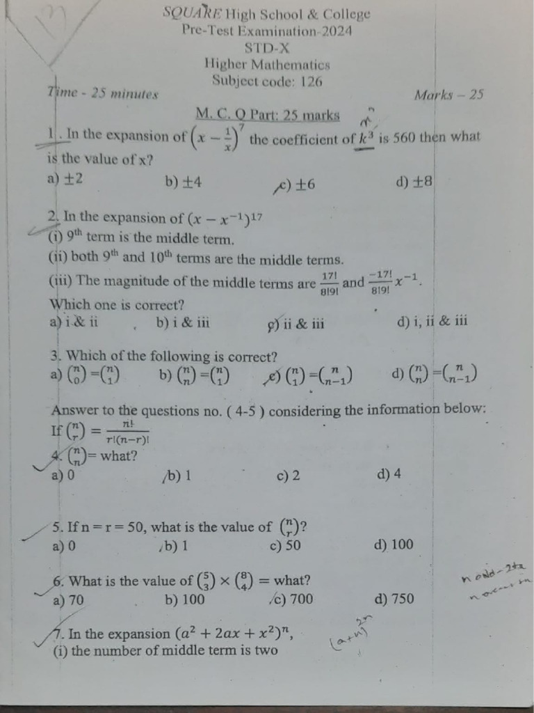 Higher Mathematics | PDF
