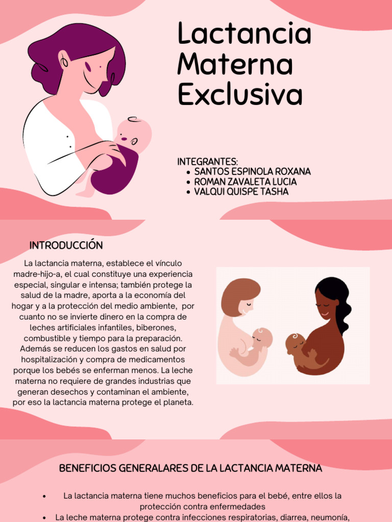 LA LACTANCIA MATERNA EXCLUSIVA | PDF | Amamantamiento | La leche materna