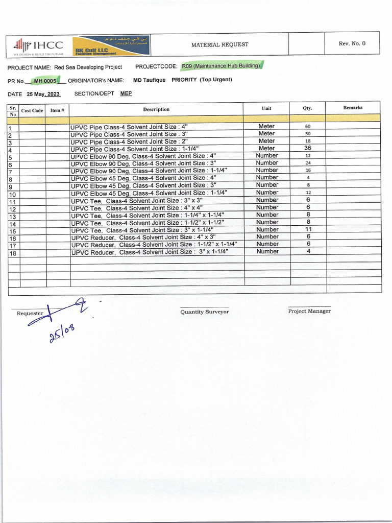 MH 0005 UPVC Pipe & Fitting Maintenance Hub Building | PDF