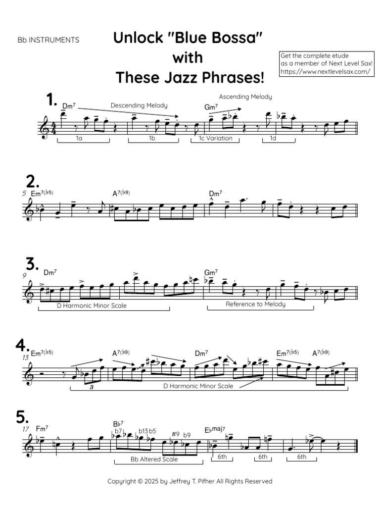 Unlock Blue Bossa Examples - BB Instruments | PDF