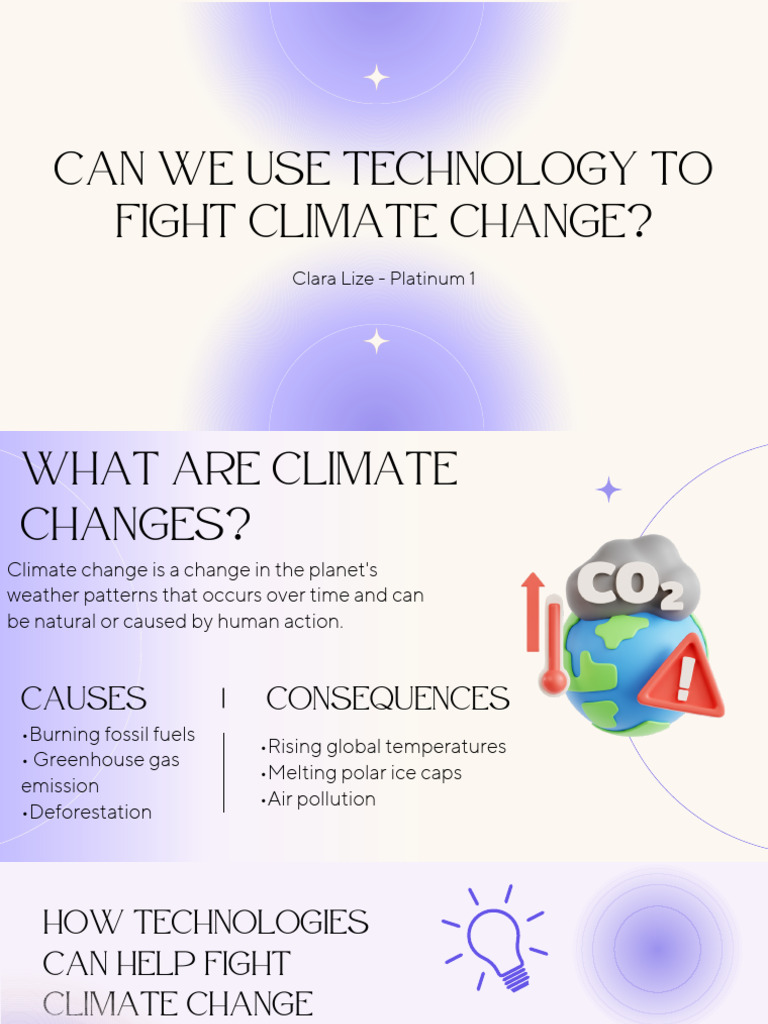 Technology's Role in Combating Climate Change | PDF | Climate Change ...
