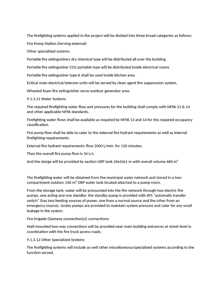 The Firefighting Systems aNGOLA pORT | PDF | Firefighting | Wall