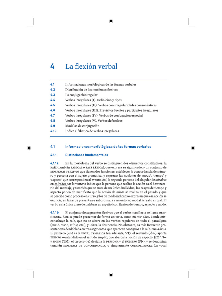 RAE y ASALE (2010) Cap. 4.la Flexión Verbal. en Nueva Gramática de La ...