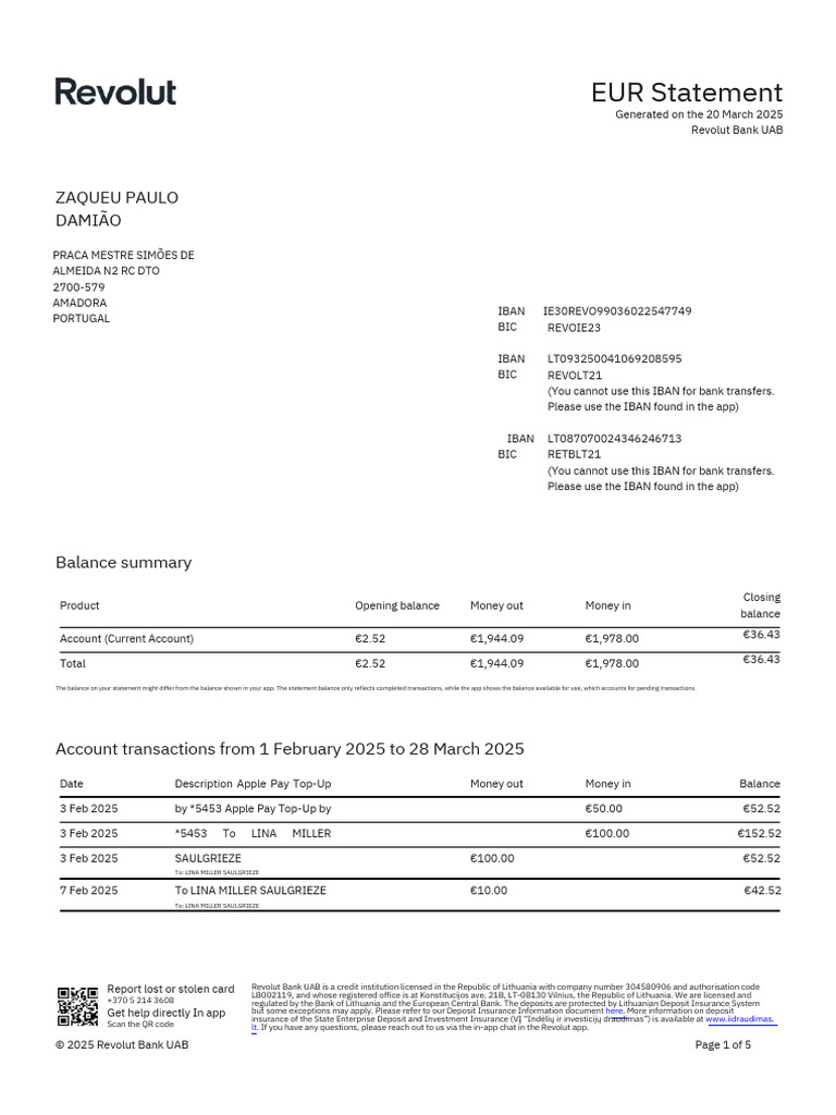 661823389-Sandra-Revolut-Statement-2023.pdf | PDF | Banks | Banking Technology