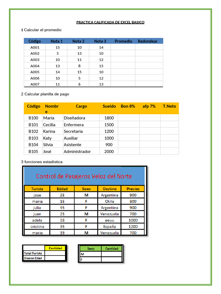 Practica Calificada de Excel 3 | PDF