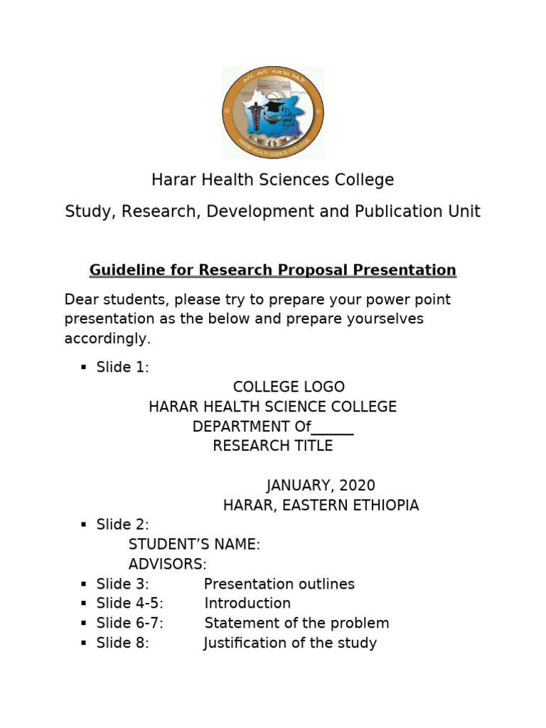 Guideline For Research Proposal Presentation | PDF