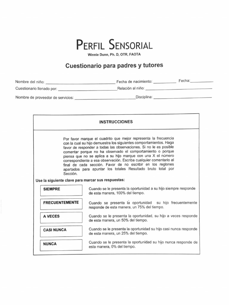 Perfil Sensorial | PDF