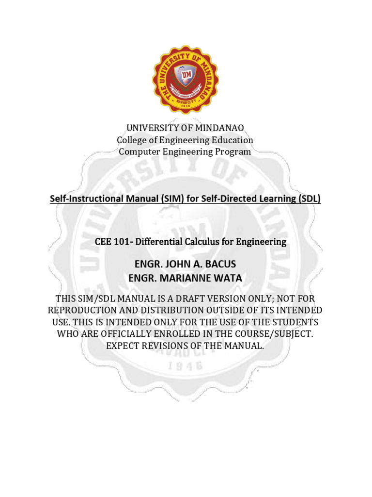 Differential Calculus Manual for Engineers | PDF | Function ...