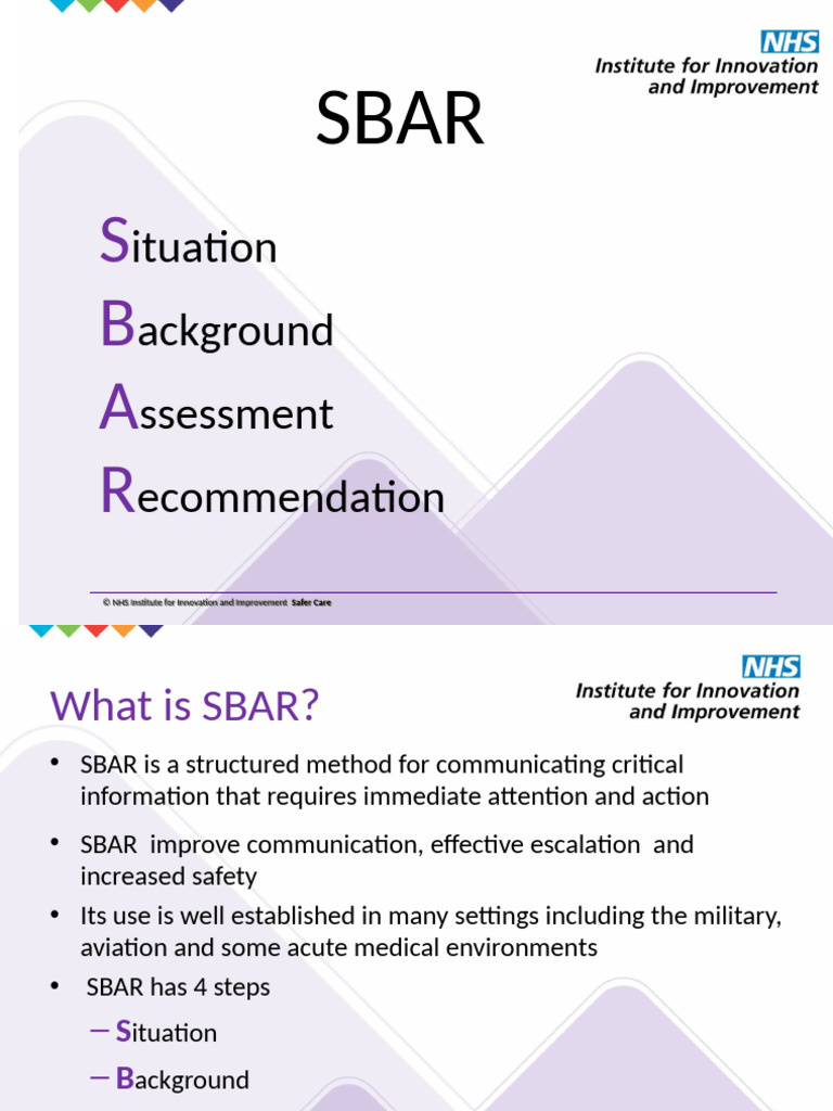 Understanding SBAR for Effective Communication | PDF | Health Care ...