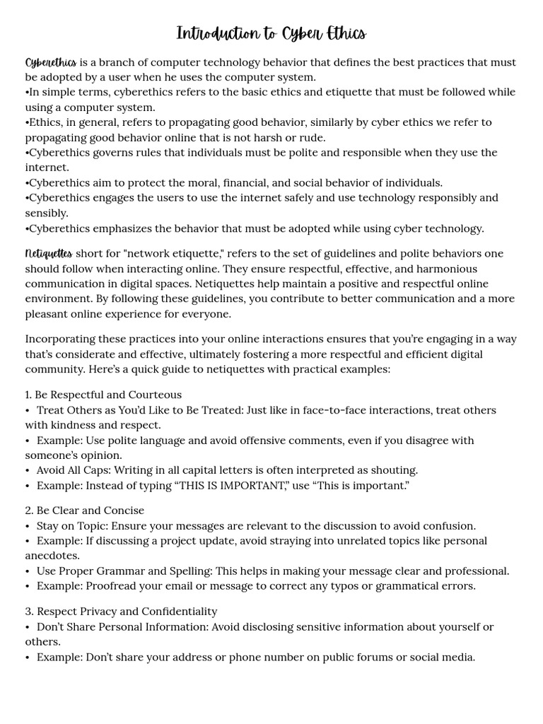 Introduction To Cyber Ethics | PDF | Transport Layer Security | Open Source