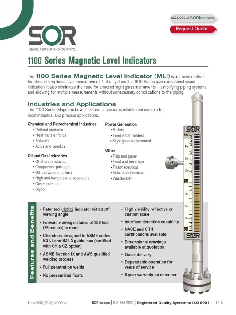 1100 Series Magnetic Level Indicators | PDF | Switch