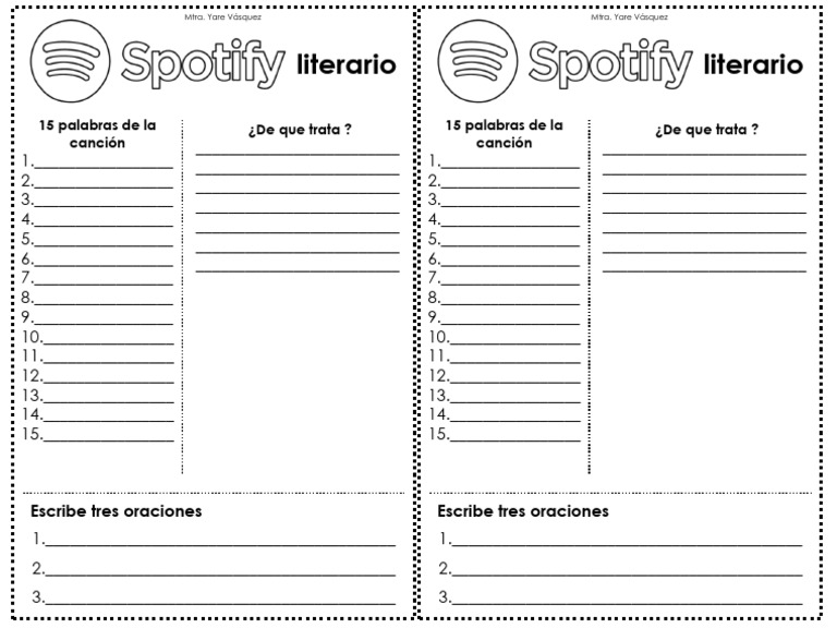 Spotify Literario Miss Yare | PDF