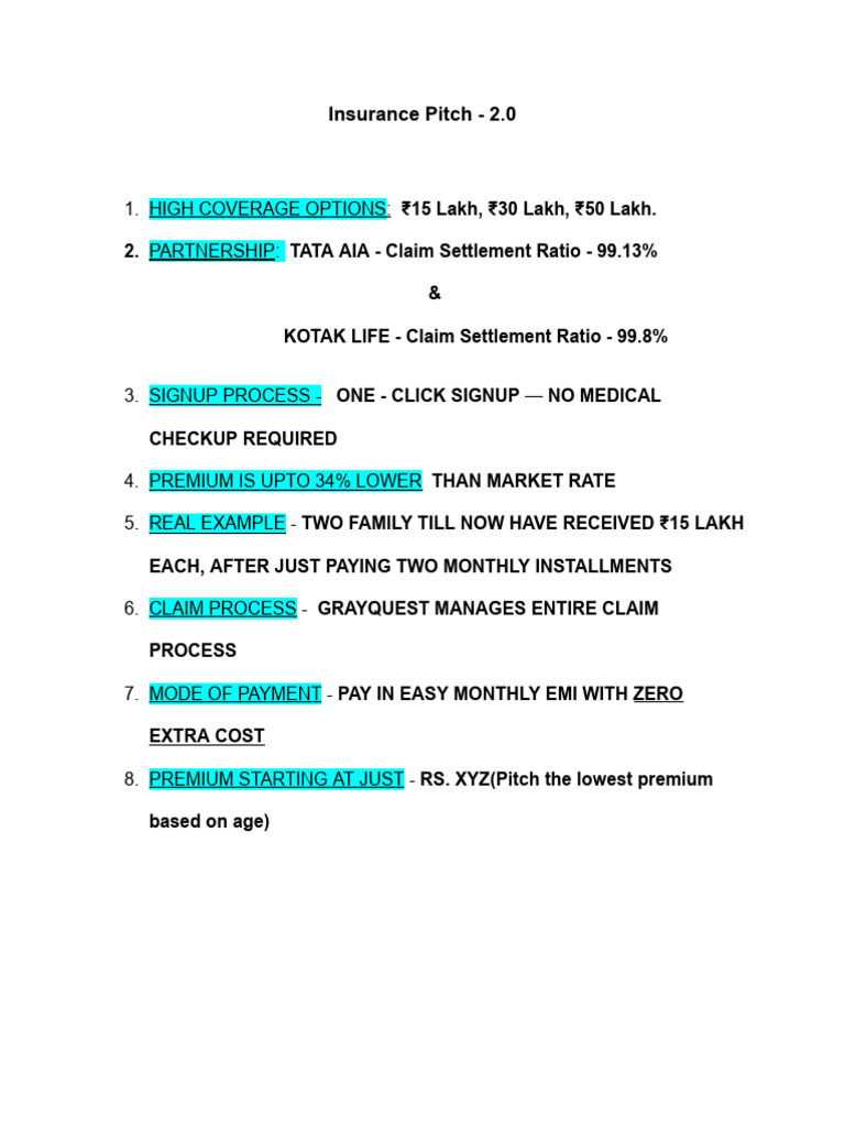 Insurance Pitch - 2.0 | PDF | Insurance | Interest