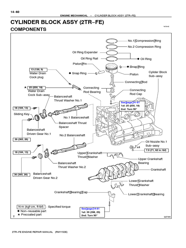 2tr-Fe, Cylinder Block Parts | PDF | Piston | Mechanical Engineering