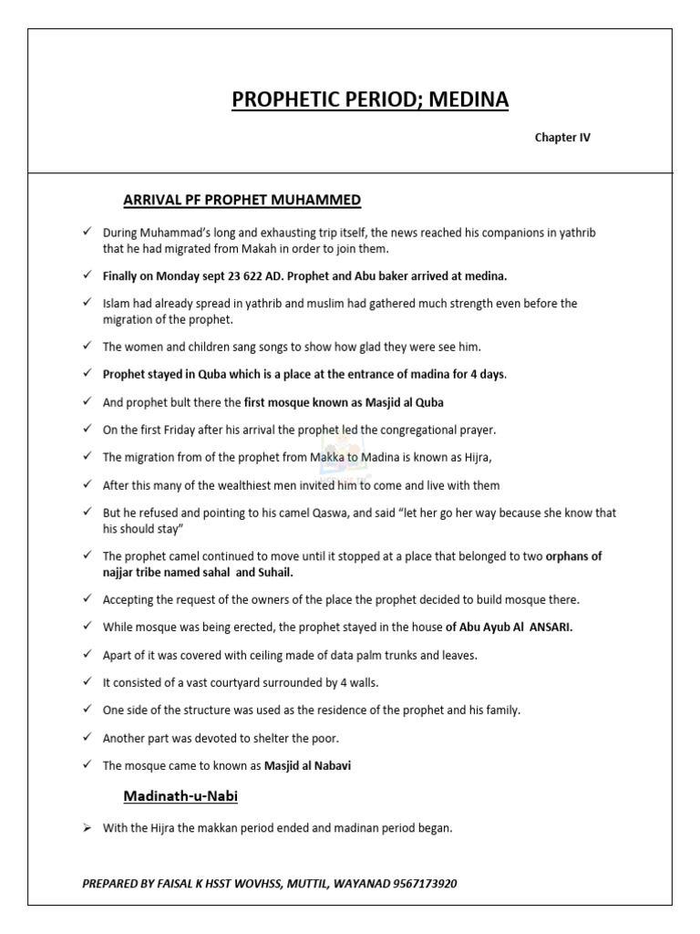 Hsslive-Xi-4. Prophetic Period Madina Eng Org PDF-1 | PDF | Medina ...