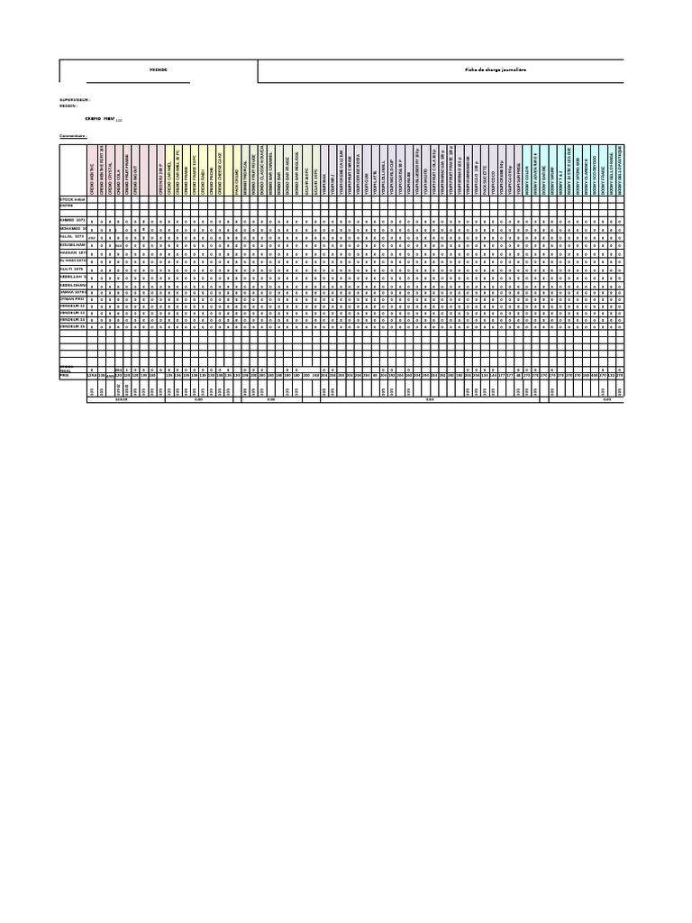 Michoc Fiche de Charge Journalière | PDF