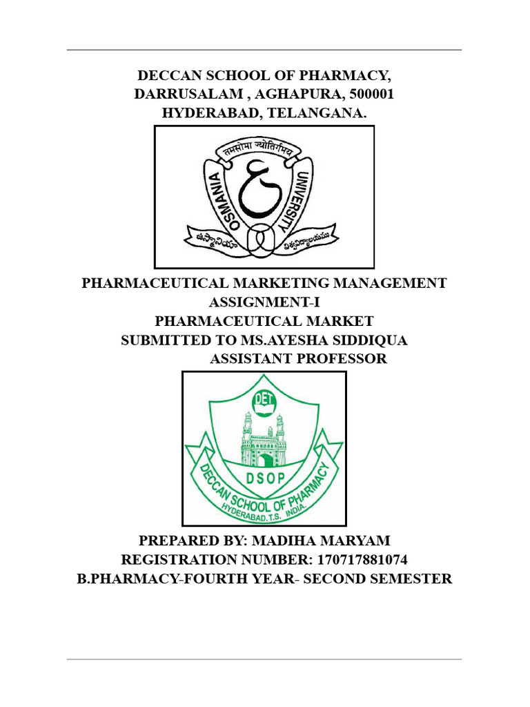 PMM Assignment | PDF | Pharmaceutical Industry | Market (Economics)