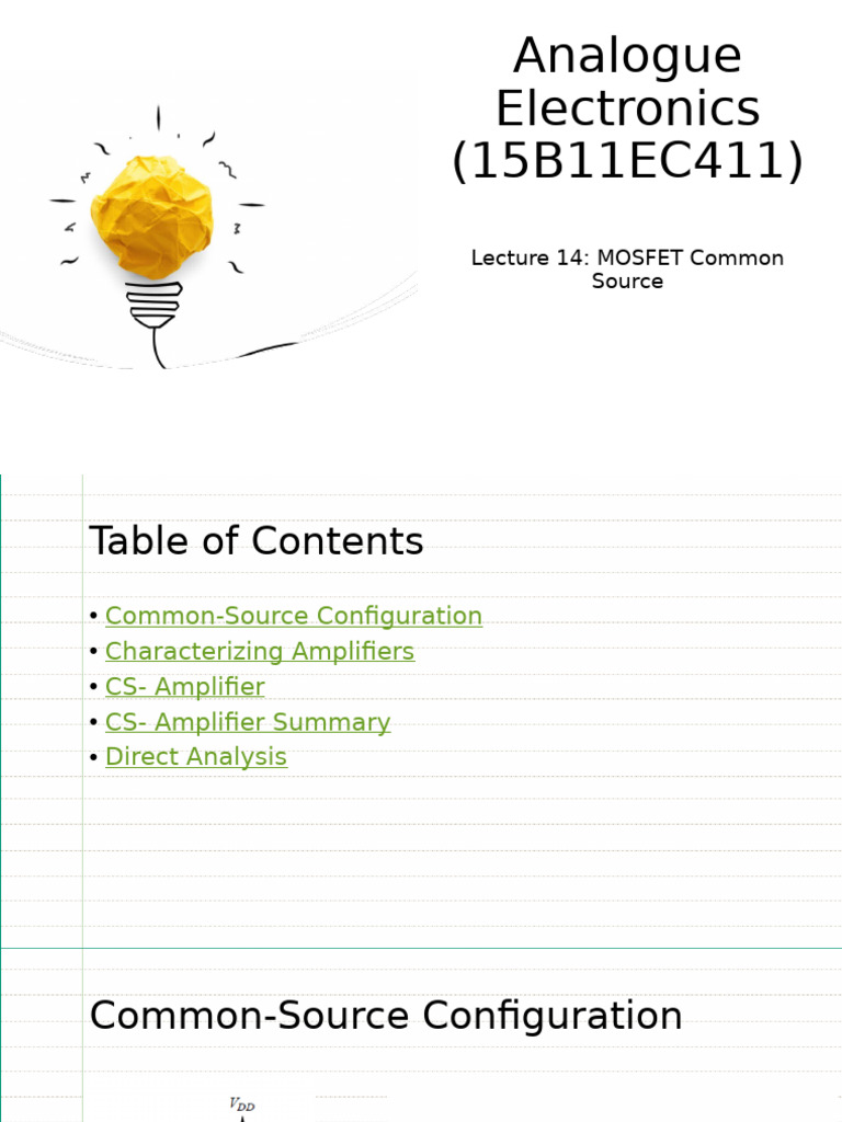 MOSFET Common Source | PDF