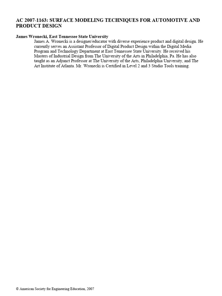 Surface Modeling Techniques For Automotive and Product Design | PDF ...