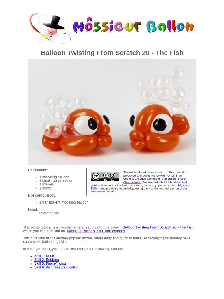 en-how-to-make-a-balloon-fish | PDF | Balloon