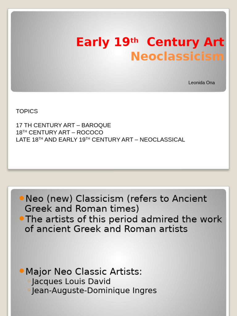 Neo Classicism | PDF