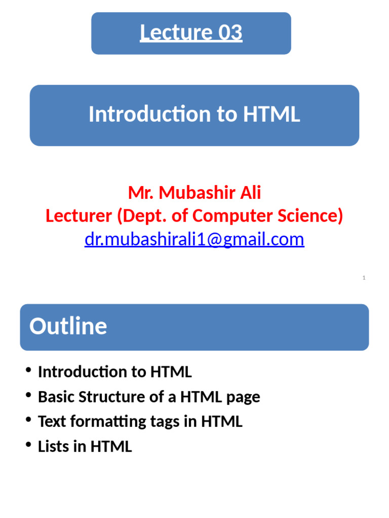 Introduction to HTML Basics | PDF | Html | Html Element