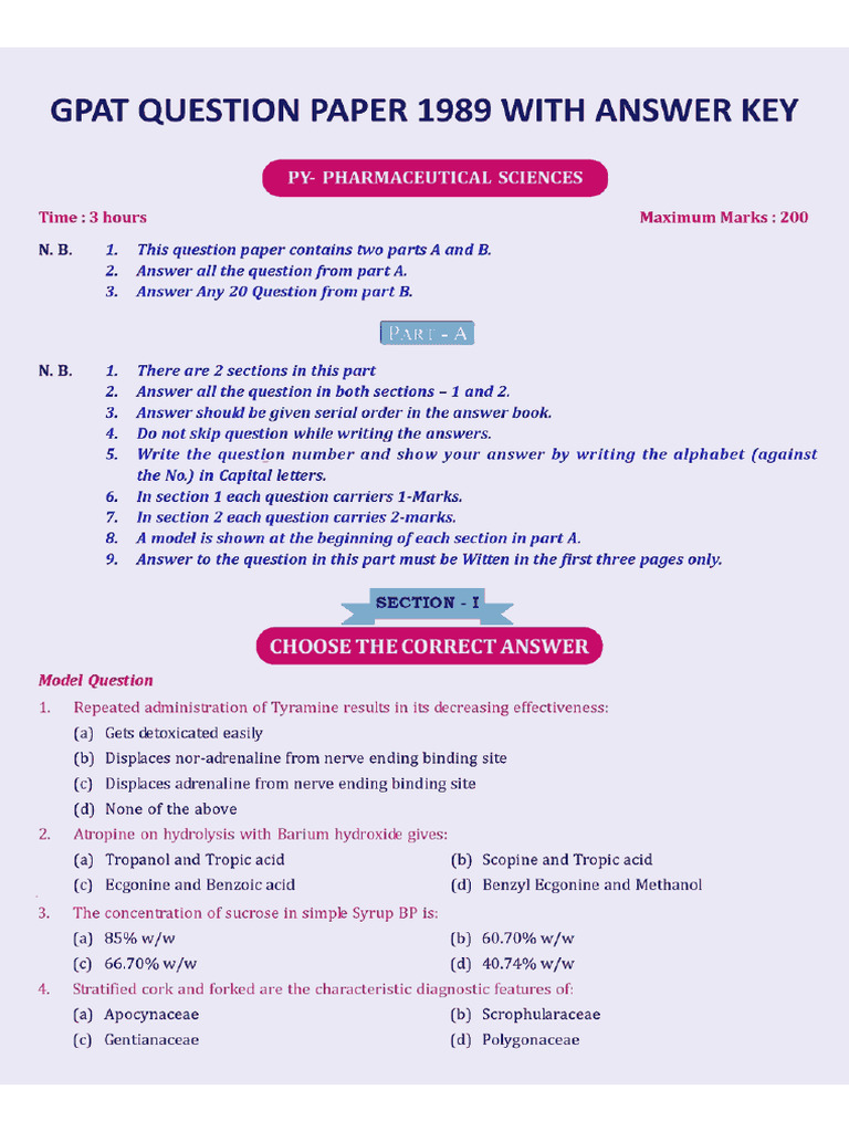 Gpat Question Paper 1989 | PDF