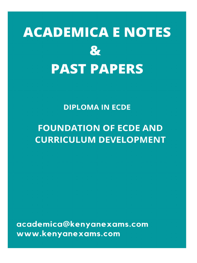 ECDE Curriculum Development Insights | PDF | Curriculum | Teachers