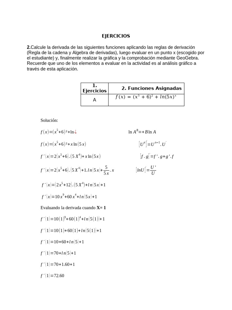 Solucion Ejercicio 2 Tarea 3 Derivadas | PDF