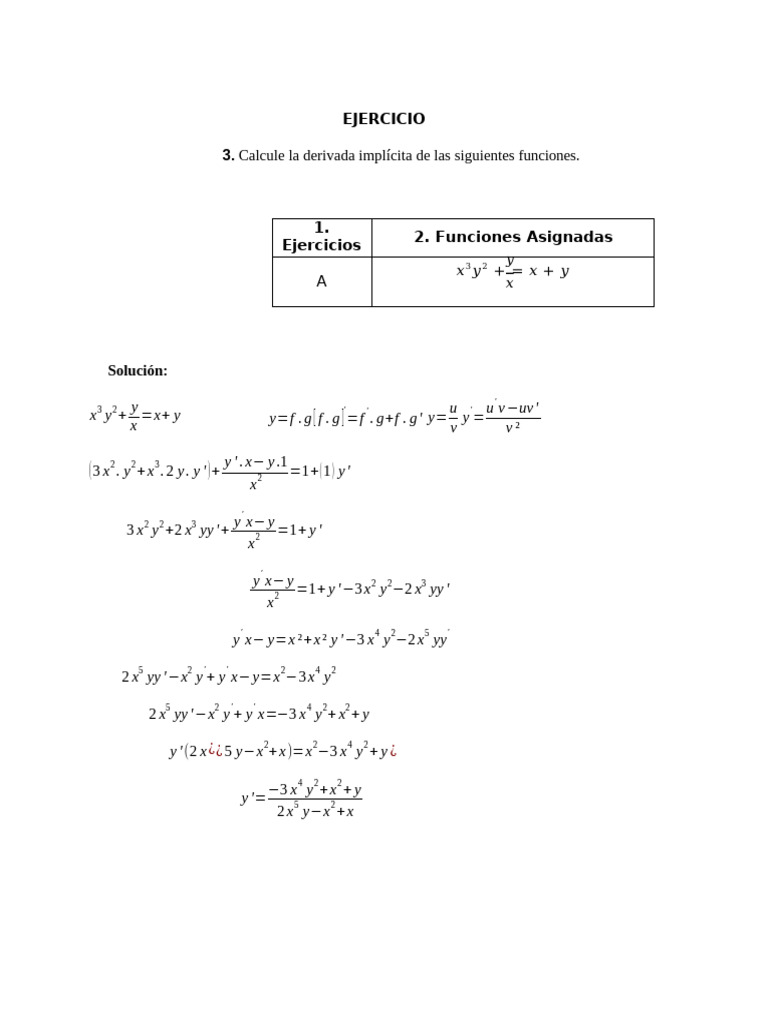 Solucion Ejercicio 3 Tarea 3 Derivadas | PDF