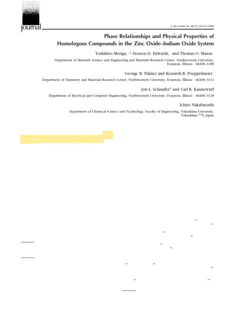 1998, Moriga - Phase Relationships and Physical Properties of ...