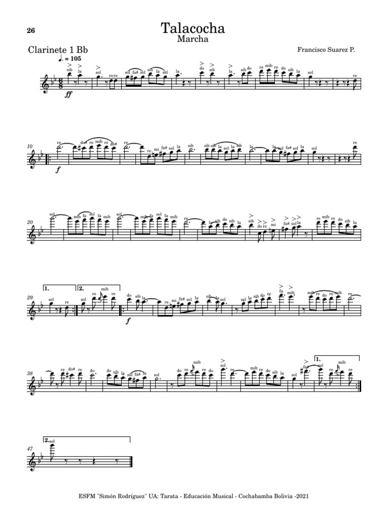 Talacocha-Clarinete 1 BB | PDF